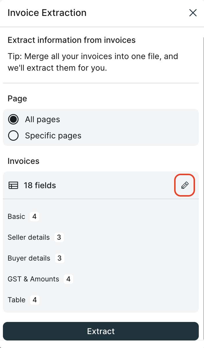 How do I easily extract details from an invoice?